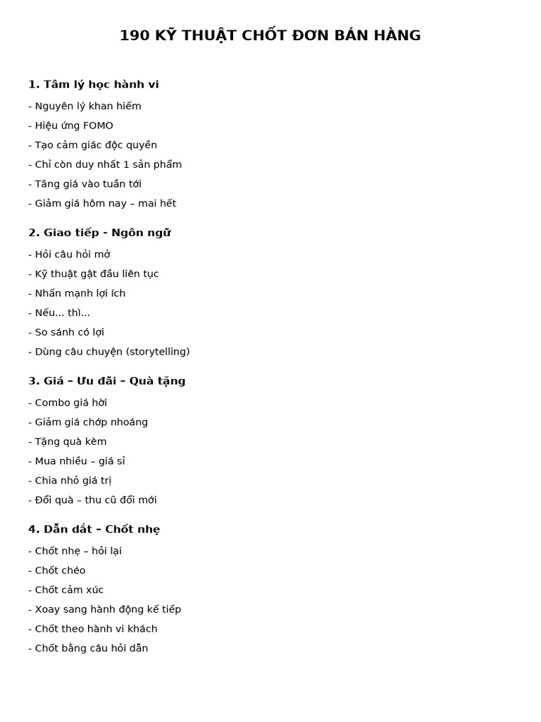 190 Ky Thuat Chot Don | PDF