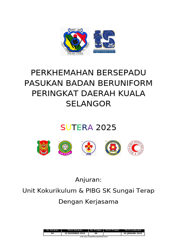 Kertas Kerja Perkhemahan Bersepadu Pasukan Badan Beruniform Peringkat | PDF