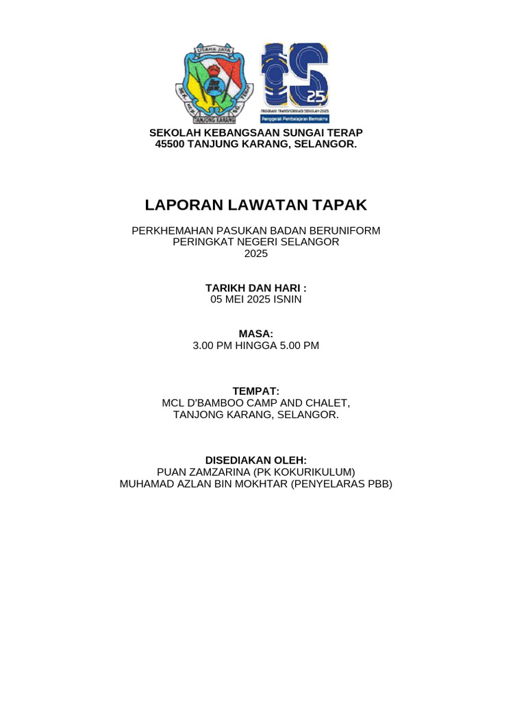 Laporan Lawatan Tapak 2025 | PDF