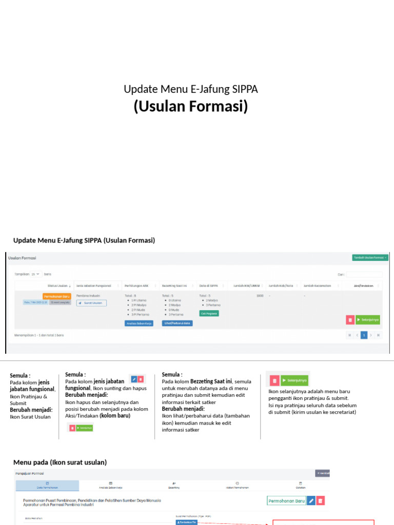 Update SIPPA Menu Usulan Formasi | PDF