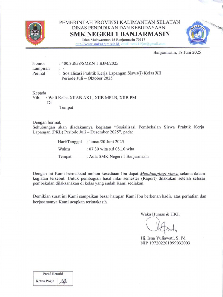 Undangan Walas Xiab Akl, Xib PM, Xib MPLB | PDF