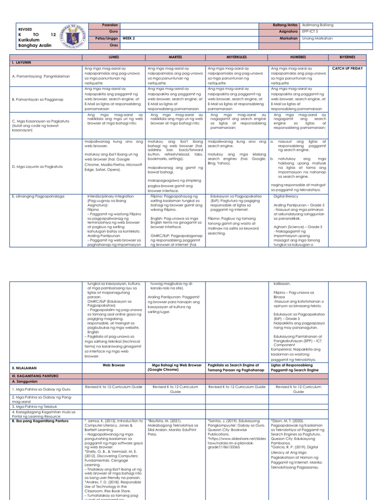 Epp Ict 5 DLL q1 w2 | PDF