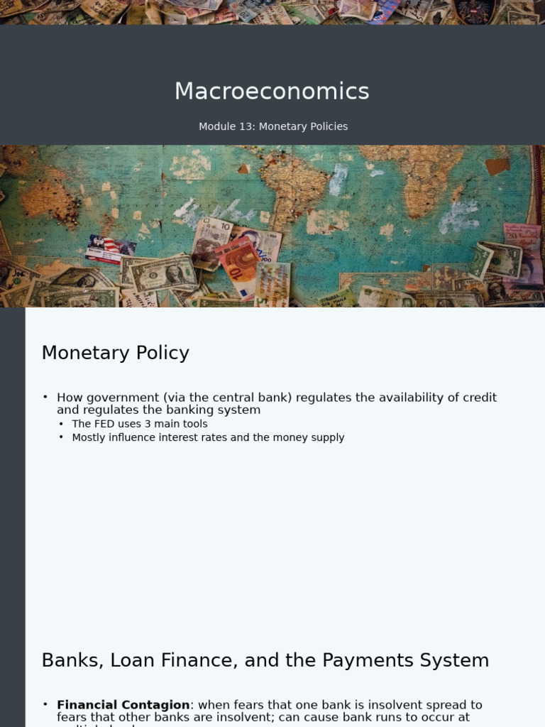 MACRO 13 Monetary-Policies | PDF | Interest Rates | Federal Reserve