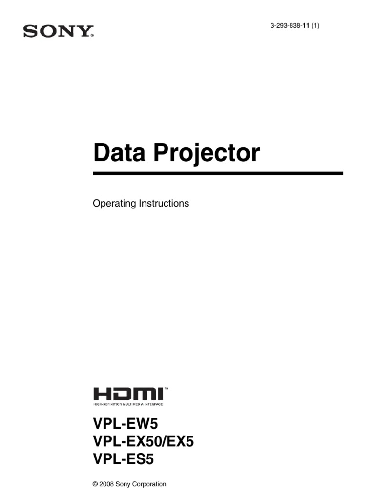 Manual de Usuario Sony VPL-ES5 (Español - 62 Páginas) | PDF