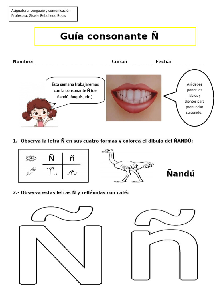 Actividades con la consonante Ñ | PDF | Lingüística