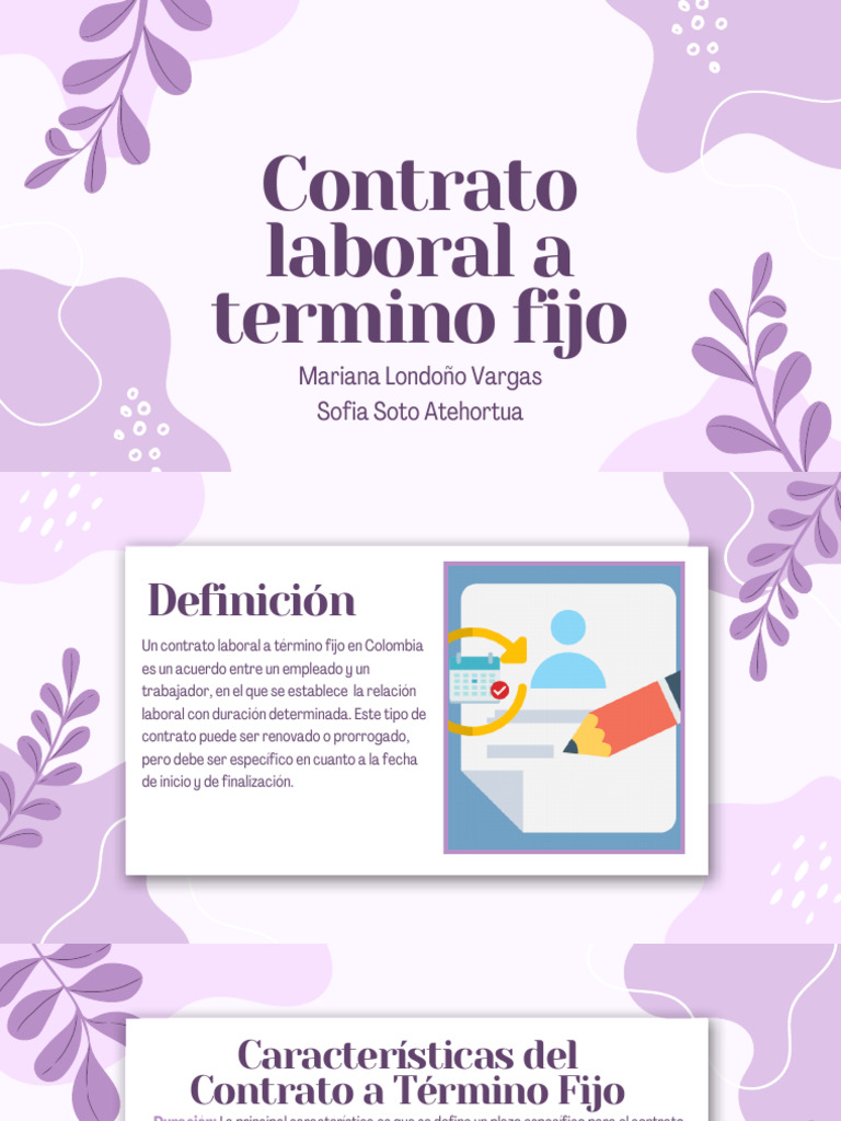 Características del Contrato a Término Fijo | PDF | Derecho laboral ...