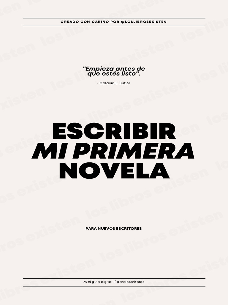 Quiero Escribir Mi Primera Novela | PDF | Escritores | Educación en ...