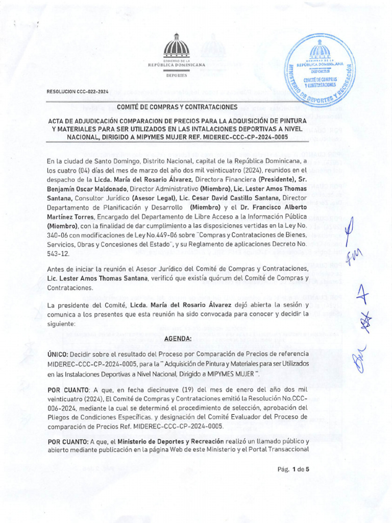 Acta de Adjudicacion CP05 | PDF
