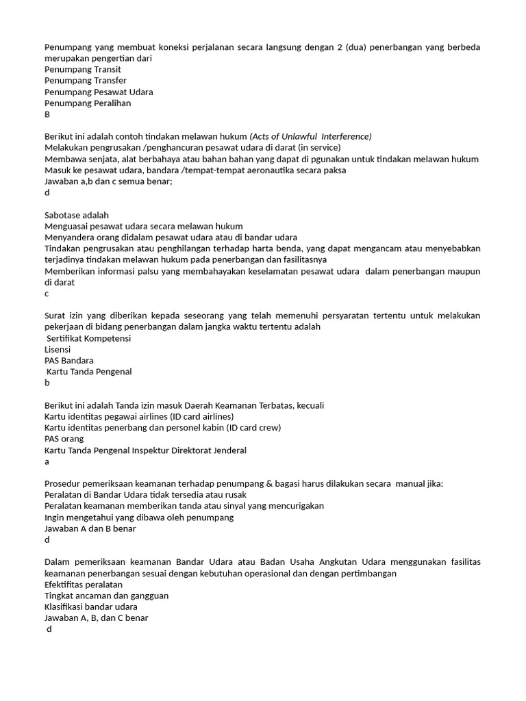 Rekap Soal Avsec | PDF