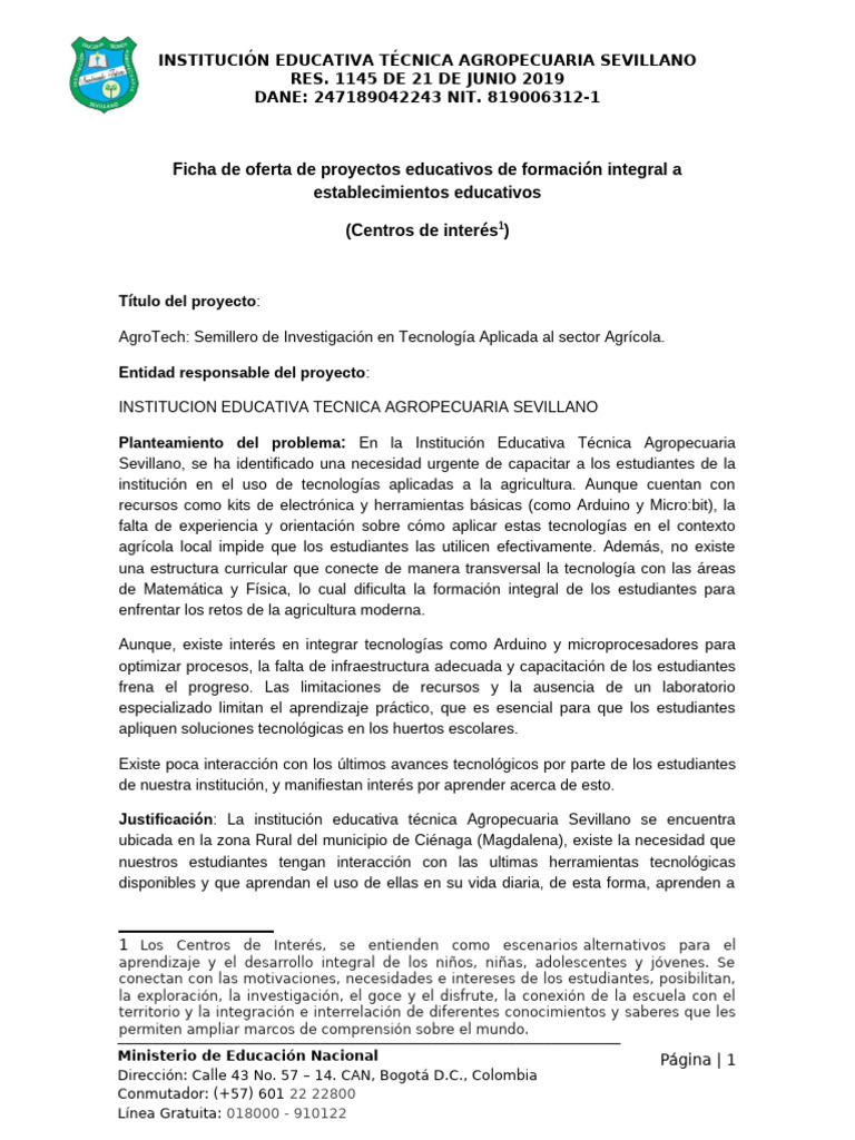 Proyecto Agrotech Ieta Sevillano | PDF | Evaluación | Diseño