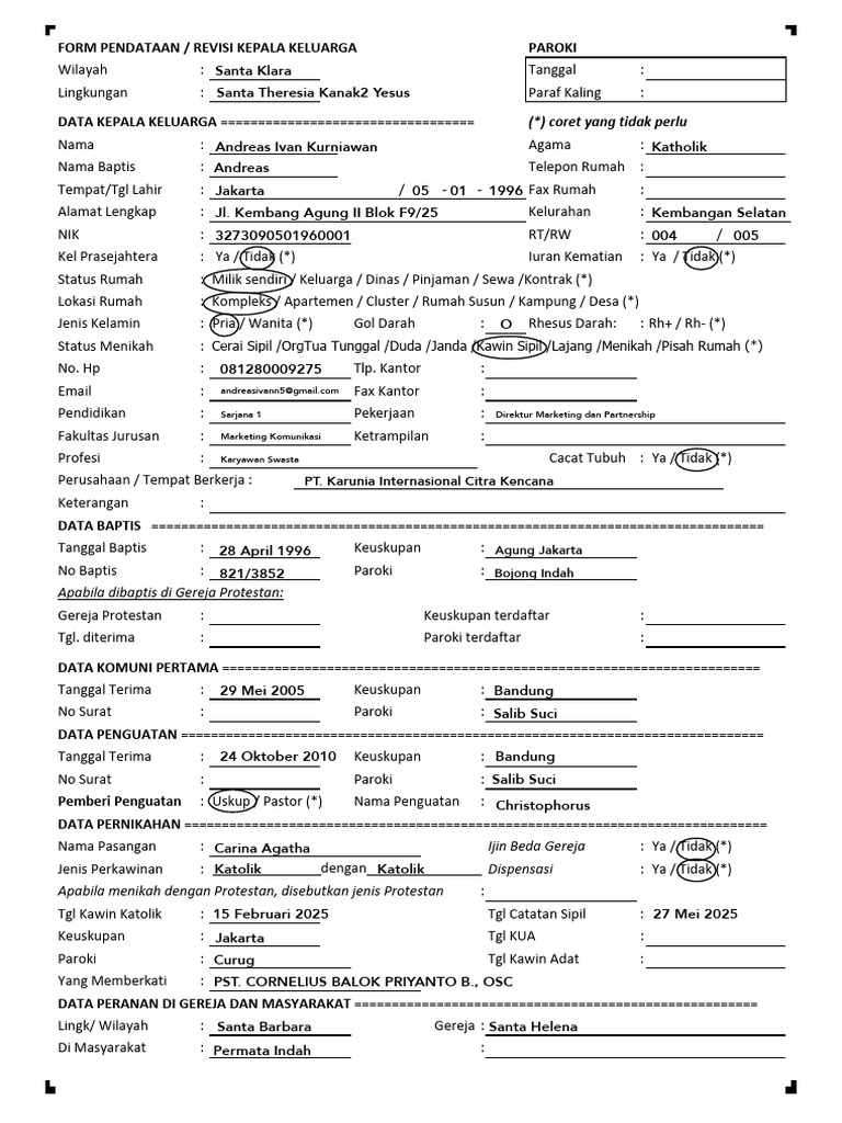Form KK Gereja | PDF
