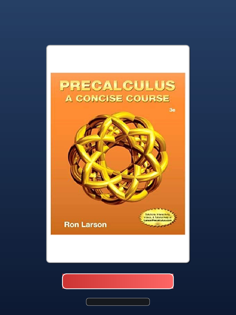 Precalculus A Concise Course 3rd Edition by Ron Larson Ebook and ...