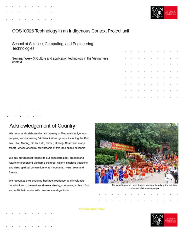 Seminar Week 3 Culture and Technology Applications in The Vietnamese ...