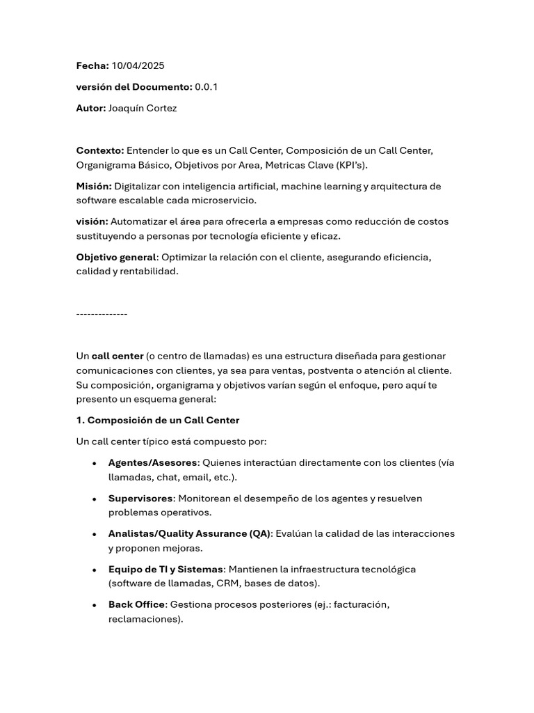 Automatización de Call Centers con IA | PDF | Centro de llamadas ...