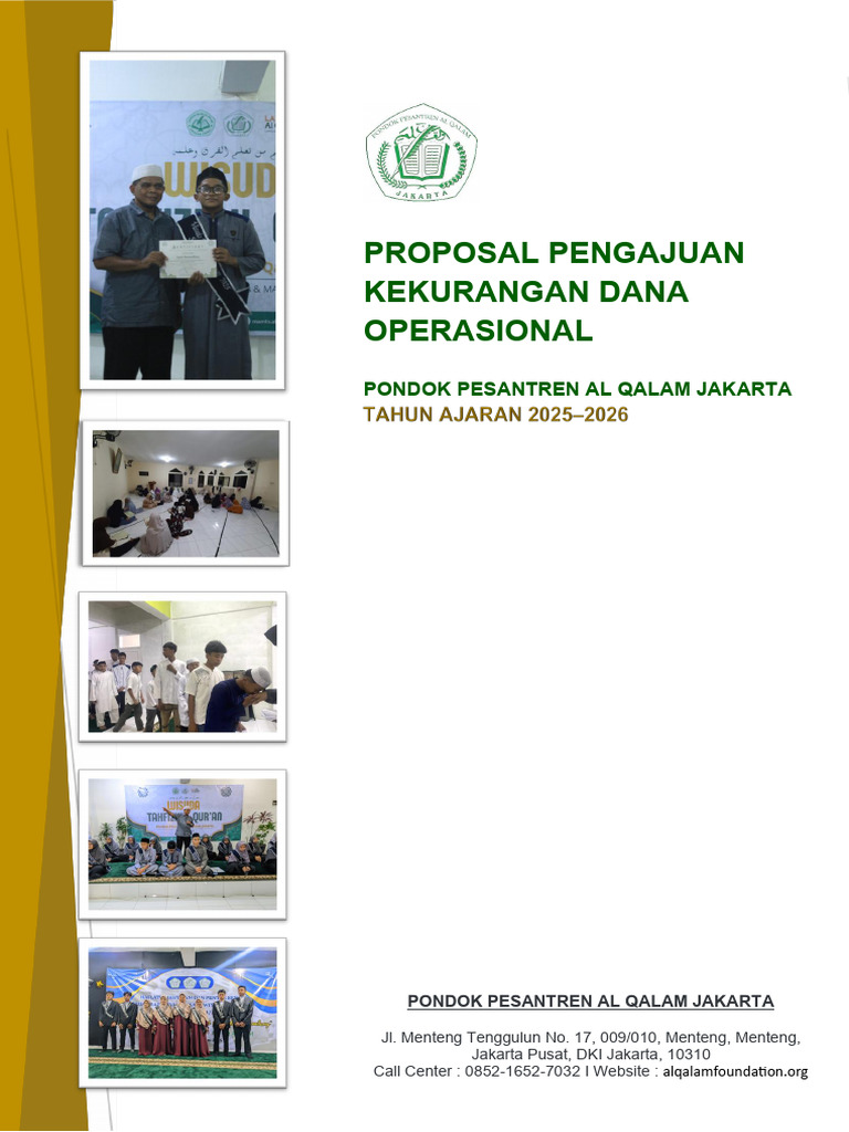 Proposal Pengajuan Kekurangan Dana Operasional, T.A. 2025 - 2026 | PDF