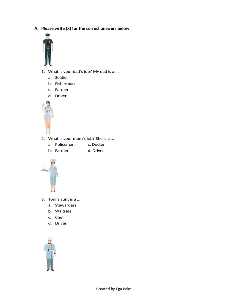 Job and Occupation Worksheet for 2nd Grade | PDF