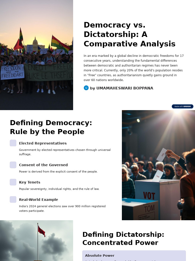 Democracy Vs Dictatorship A Comparative Analysis | PDF | Democracy ...