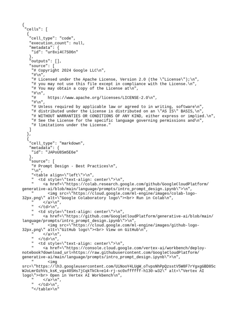 Intro Prompt Design - Ipynb | PDF | License | Software
