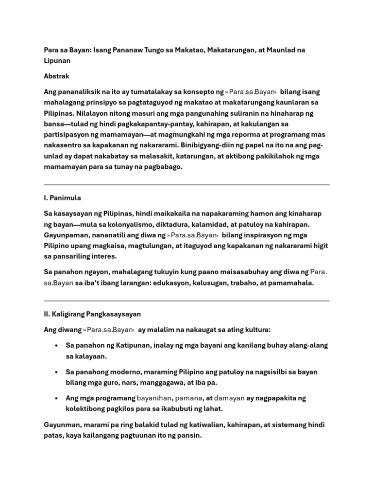Para Sa Bayan | PDF