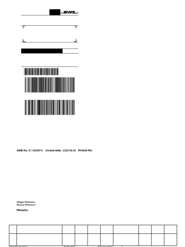 DHL Usa 1 Box Final Awb | PDF | Value Added Tax | Invoice