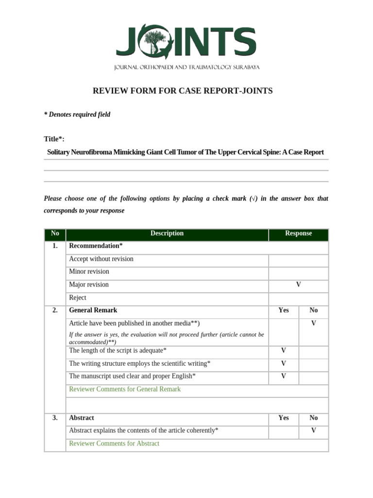 Review Form CR Joints 65545 | PDF | Medical Specialties | Diseases And ...