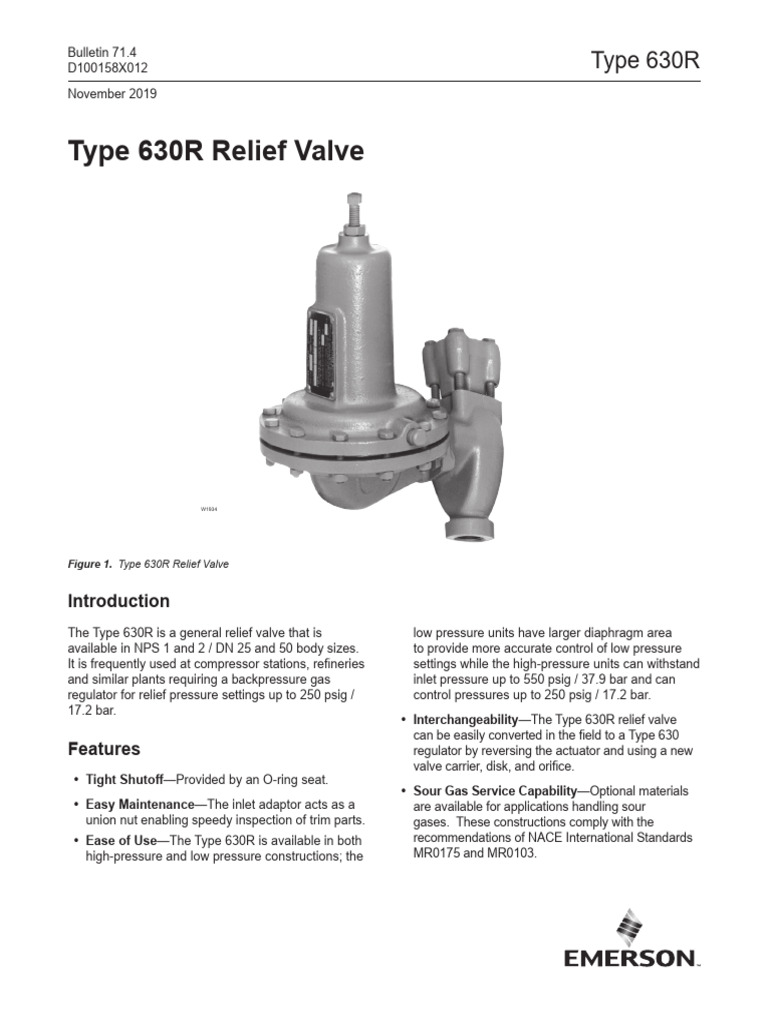 Data+Sheets +630R+Relief+Valve+Bulletin,+Fisher en | PDF | Valve | Gas ...
