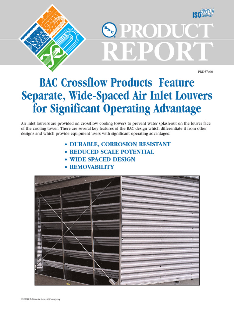 BAC Crossflow Cooling Tower Louvers | PDF | Corrosion | Industrial ...