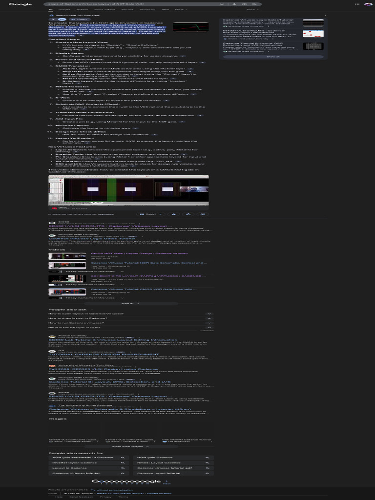Steps of Cadence Virtuoso Layout of NOT Gate VLSI - Google Search | PDF ...