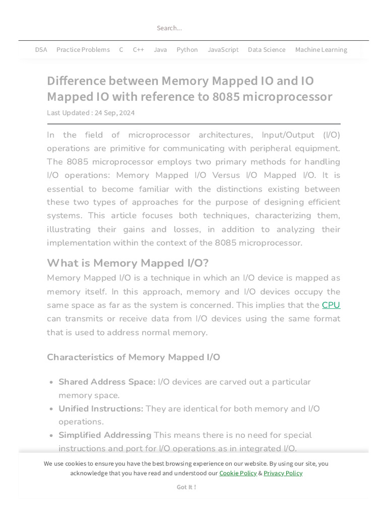 Difference Between Memory Mapped IO and IO Mapped IO With Reference To ...