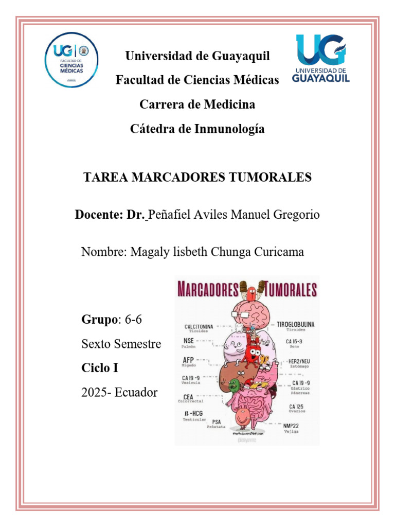 Marcadores Tumorales - Magaly Chunga Curicama | PDF | Cáncer | Neoplasias