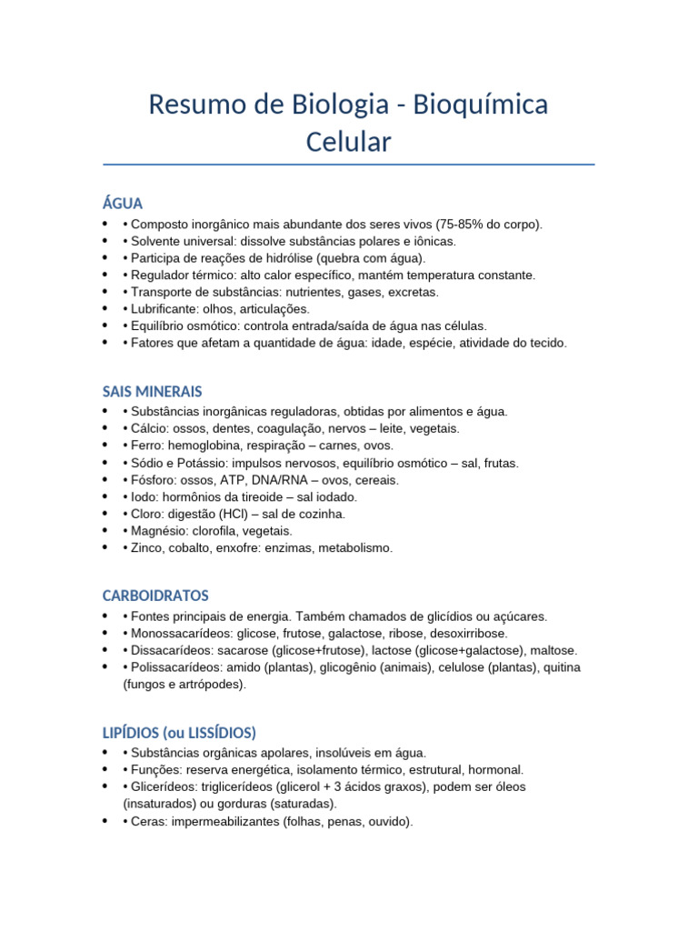 Resumo Bioquimica Celular Raissa-3 | PDF