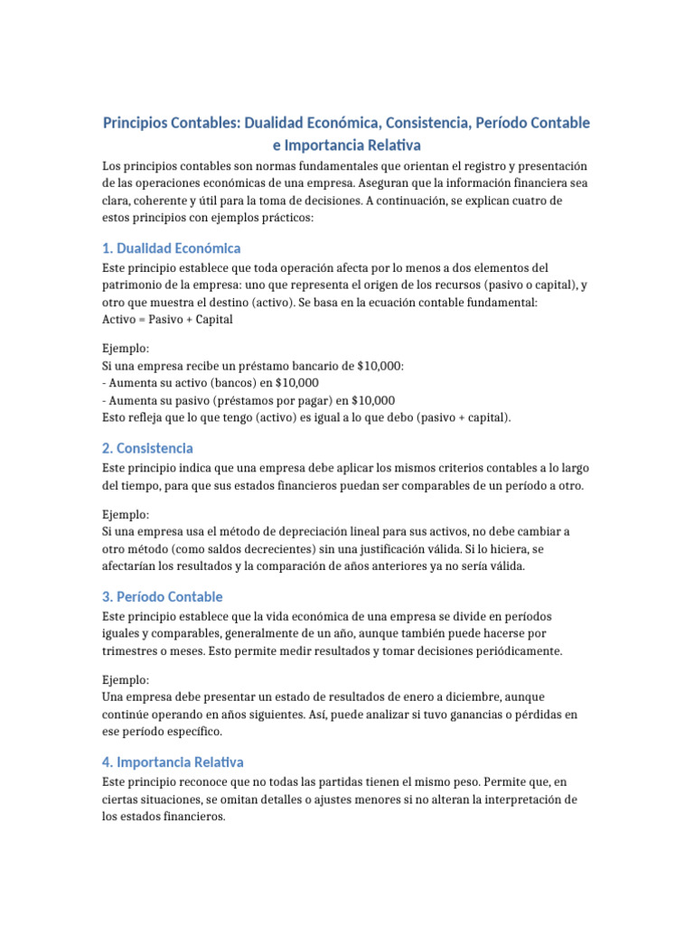 Principios Contables Esenciales Explicados | PDF | Contabilidad ...