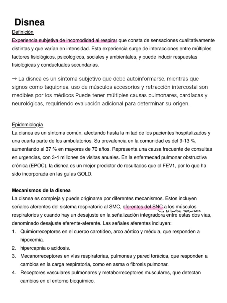 Disnea | PDF | Insuficiencia cardíaca | Enfermedad pulmonar obstructiva ...