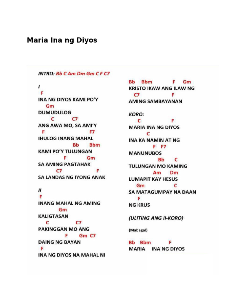 Maria Ina NG Diyos | PDF