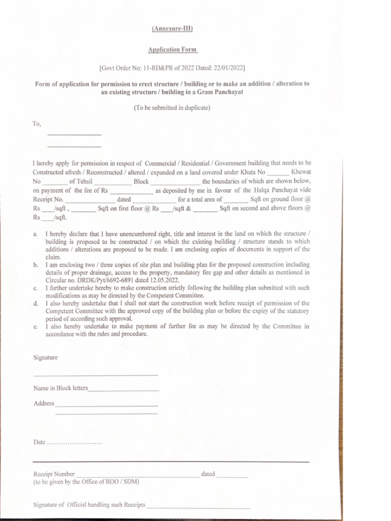 Building Permission Application | PDF