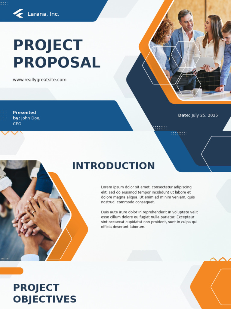 Blue Professional Project Proposal Presentation | PDF | Business