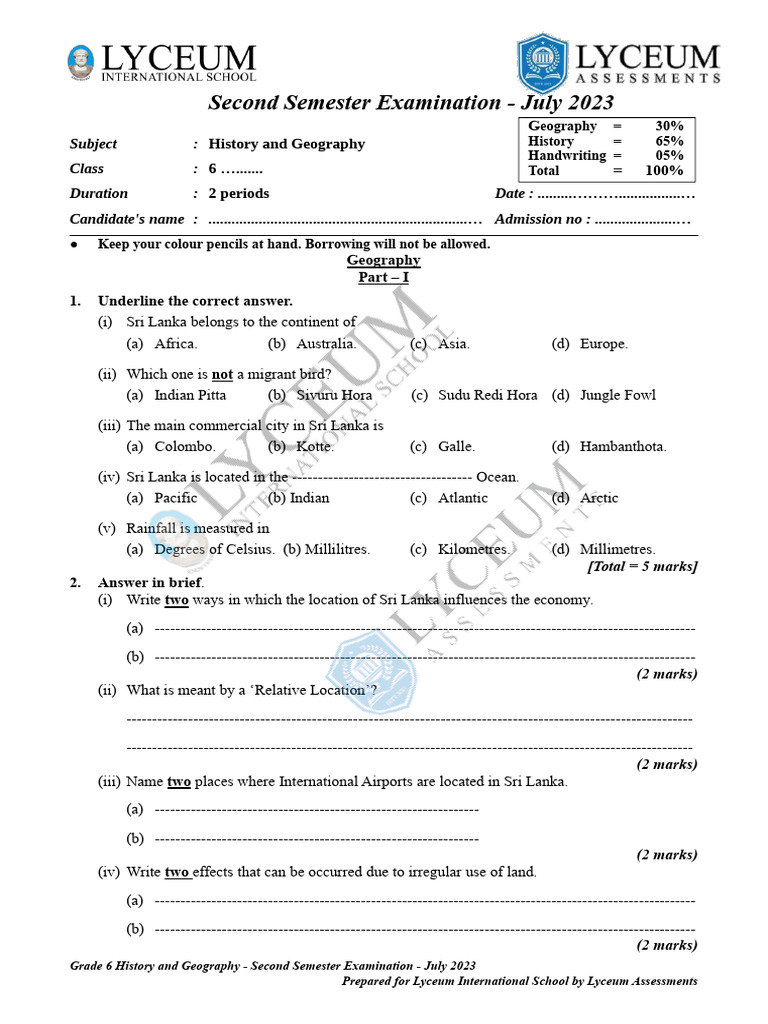 Grade 6 History and Geography | PDF | Homo