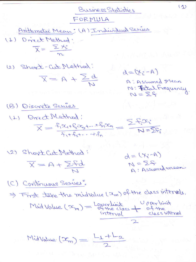 Statistics Formula | PDF