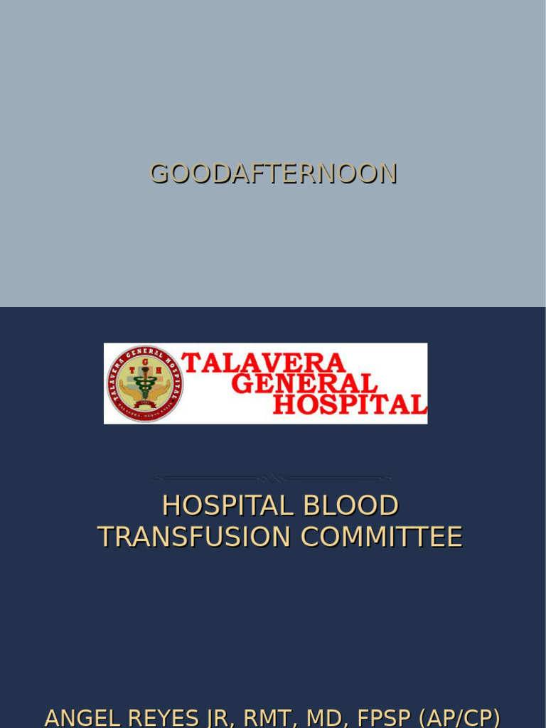 Hospital Blood Transfusion Committee Minutes | PDF