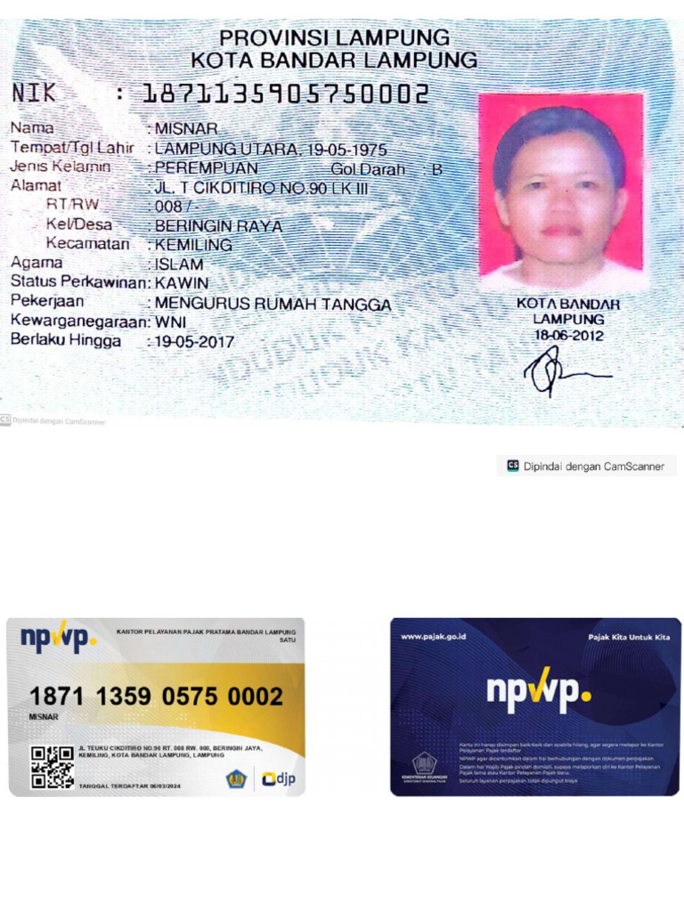 KTP NPWP (Misnar) Compressed | PDF