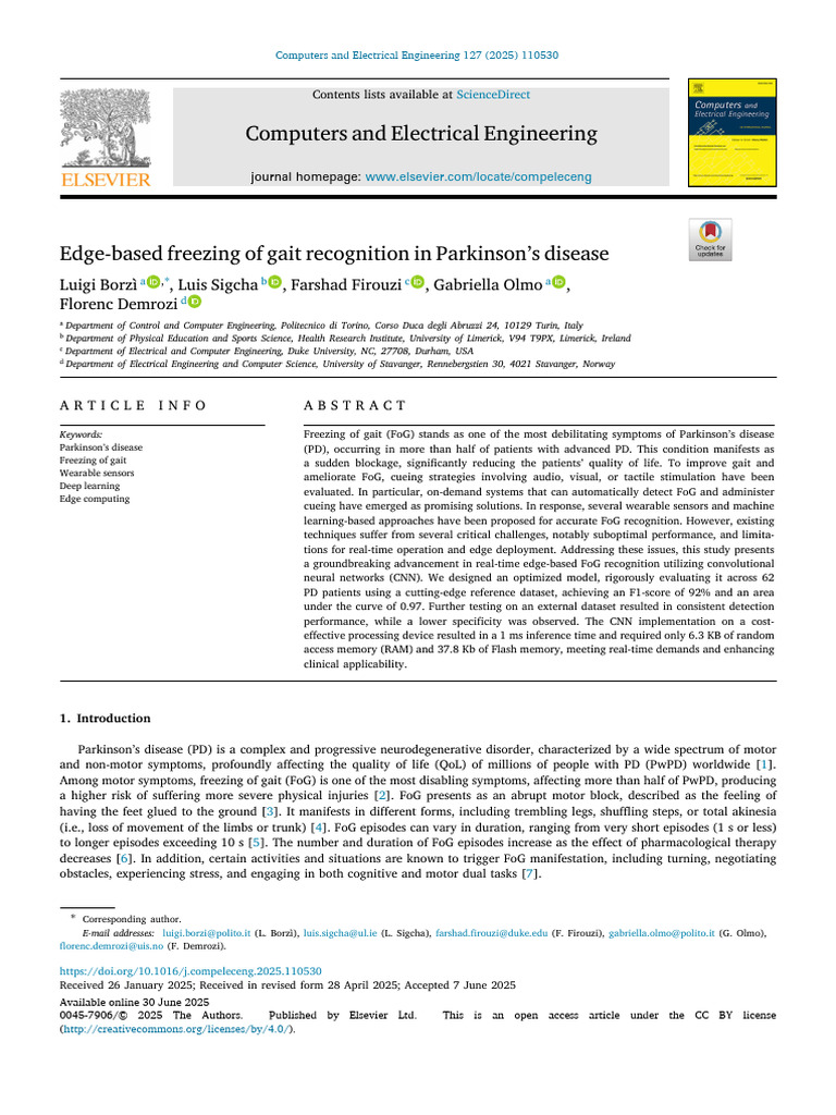 Edge-Based Freezing of Gait Recognition in Parkinson's Disease | PDF | Machine Learning ...