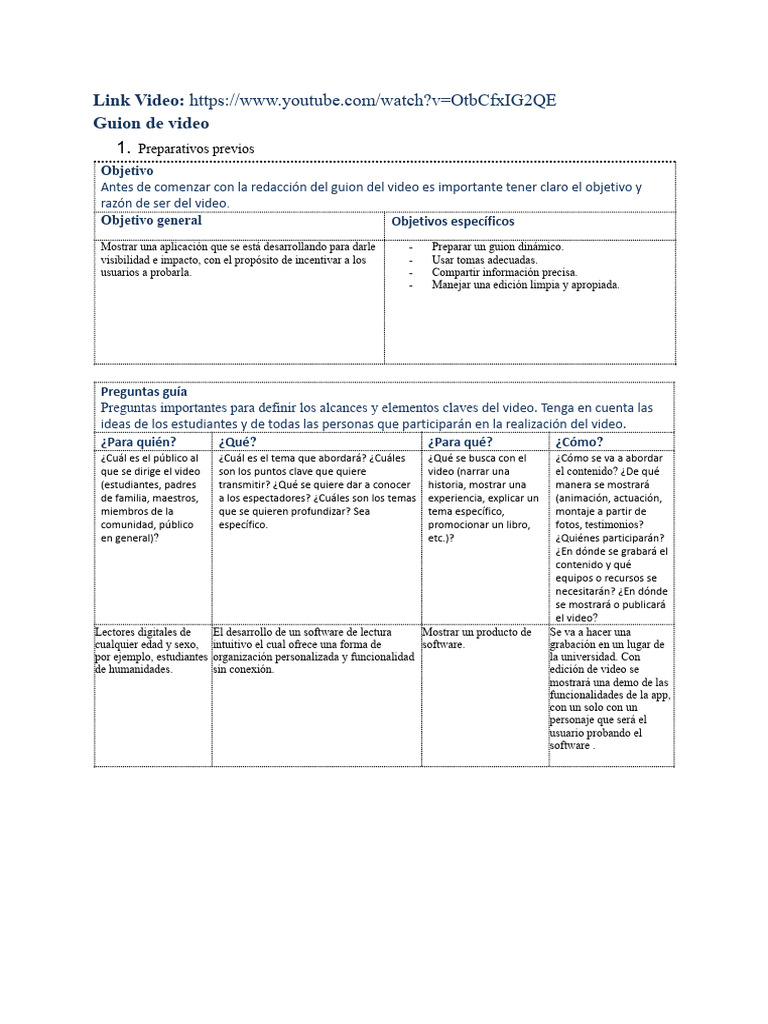 Plantilla Guion Video LiBooks | PDF