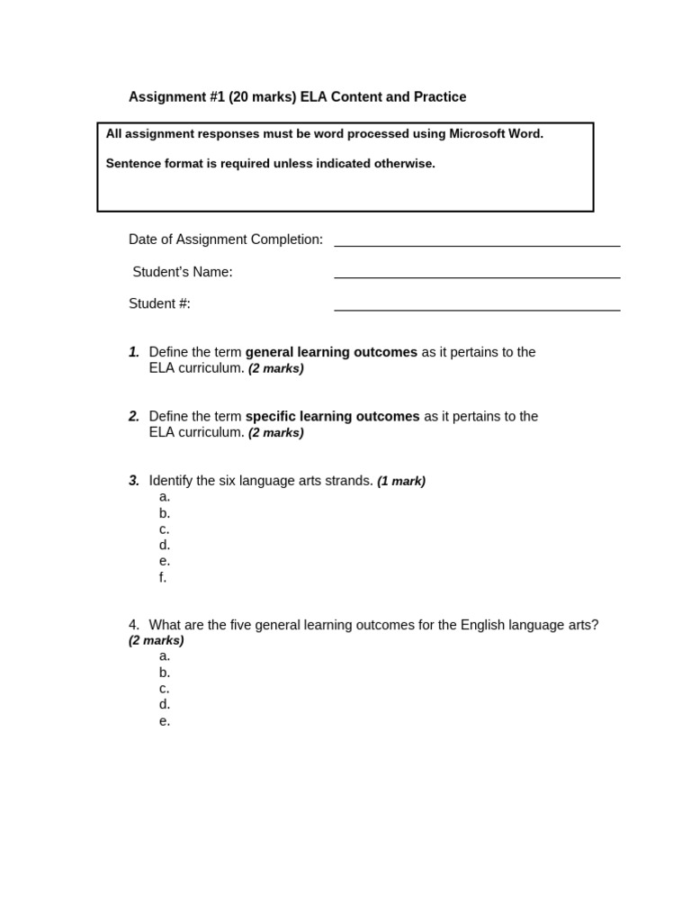 ELA Curriculum Assignment Guide | PDF