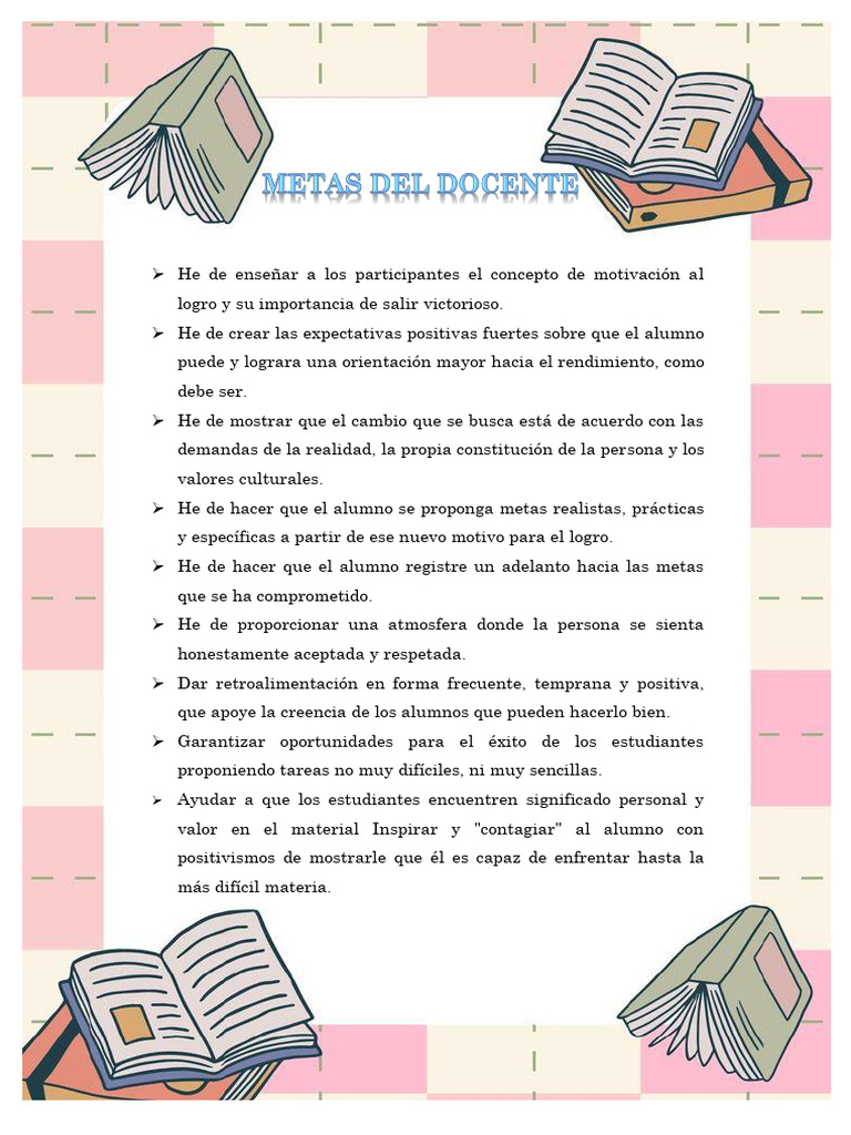 Metas Del Docente | PDF