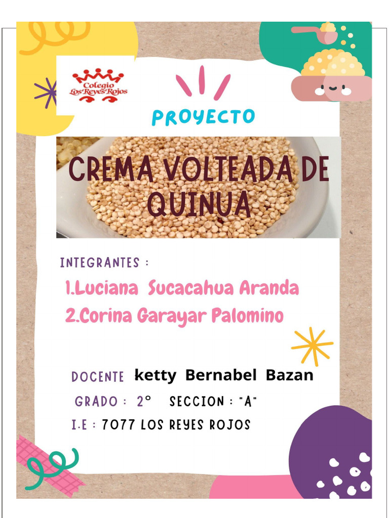 Crema Volteada de Quinua | PDF | Cereales | Quinua