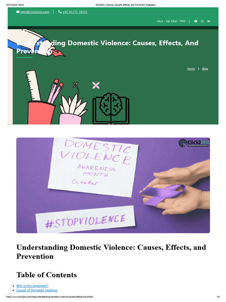 Domestic Violence - Causes, Effects, and Prevention Strategies | PDF ...