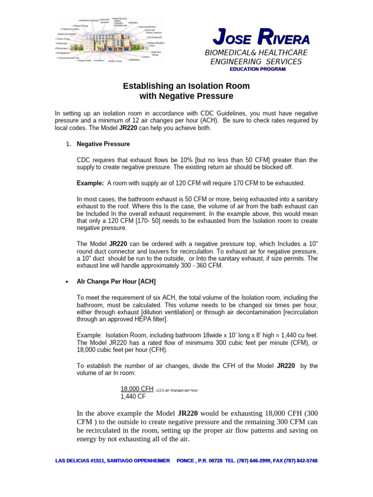 Establishingan Isolation Roomwith Negative Pressure | PDF | Building ...