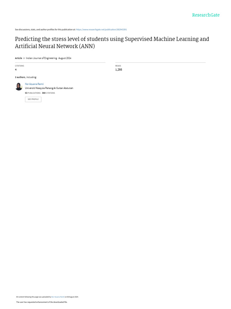 Predicting The Stress Level Ofn | PDF | Machine Learning | Sensitivity And Specificity