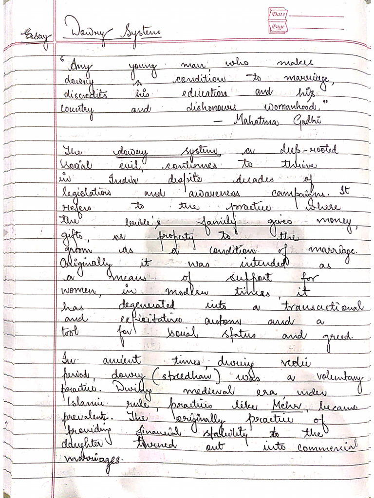 Ritik - Essay On Dowry System | PDF