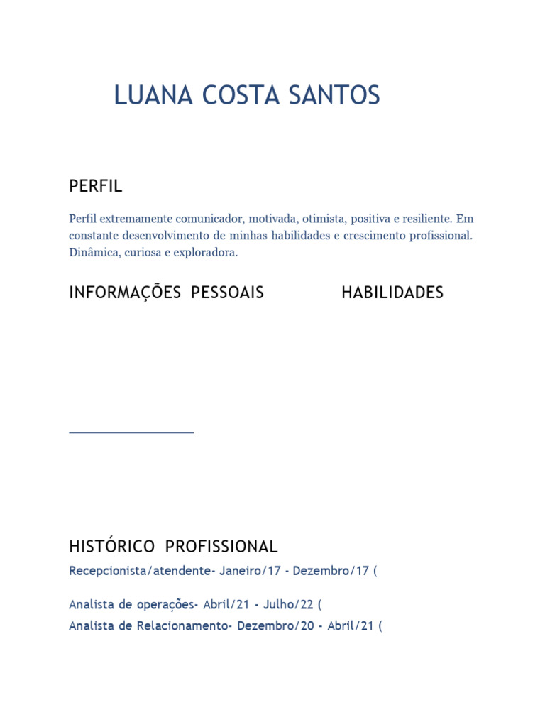 CV Luana | PDF